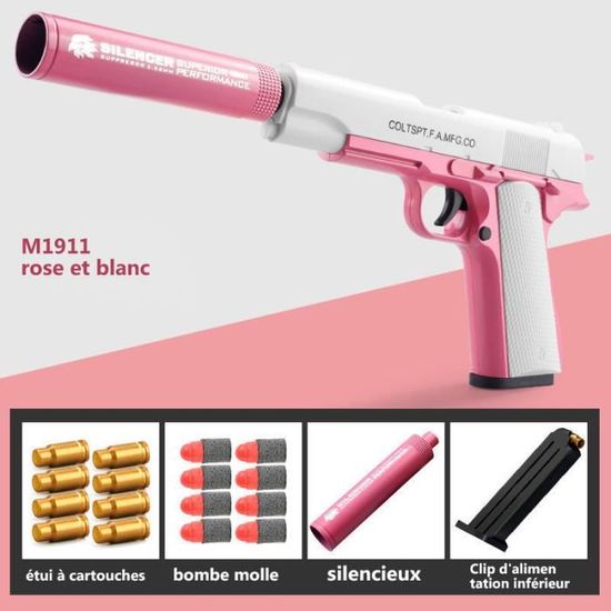 PIMPIMSKY M1911 Shell Ejection Soft Bullet Toy Gun,Pistolet à Balle Molle avec Chargeur Et ...