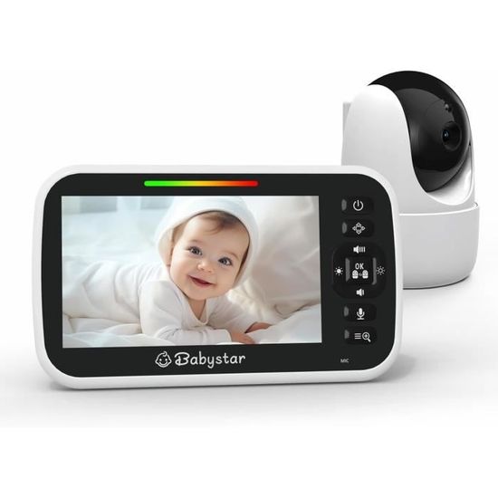 Moniteur Pour Bébé Avec Caméra Et Vision Nocturne, Écran Lcd De 5 ...