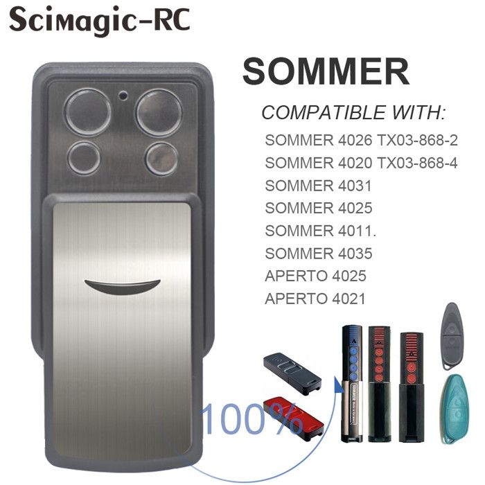 SOMMER 4020 4026 TX03 868-4 Télécommande pour porte de garage 868MHz ...