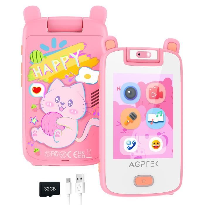 AGPTEK Téléphone Portable Enfant à Écran Tactile, Téléphone Jouet Avec ...