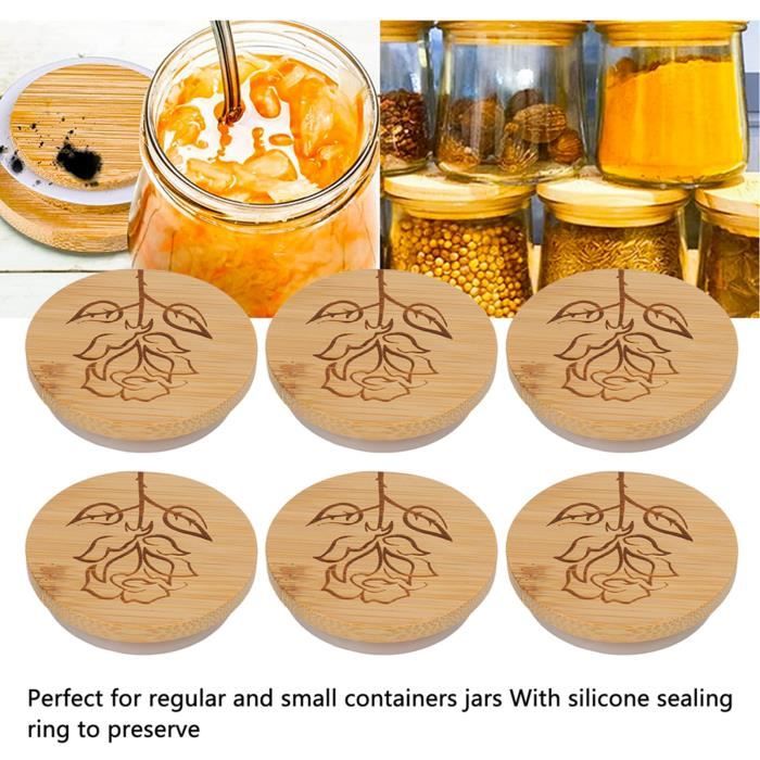 Couvercle En Bambou De Pot Lot De 6 Couvercles En Bois Pour Pot De ...
