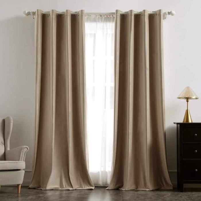 Rideaux Velours Beige, Beaux Rideau En Velours Super Doux Décoration ...