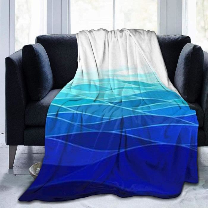Couvre-lit enfant - Ocean Waves Voilier - Bleu - 60x120 cm - Doux et ...