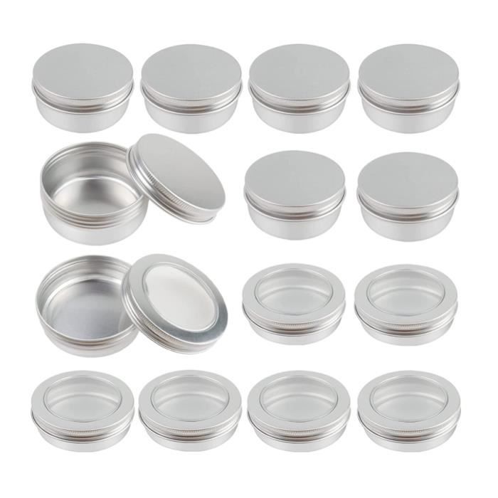 12 Pcs Pots en Aluminium 50ml/100ml Boîtes Aluminium Pot de Crème Vide ...