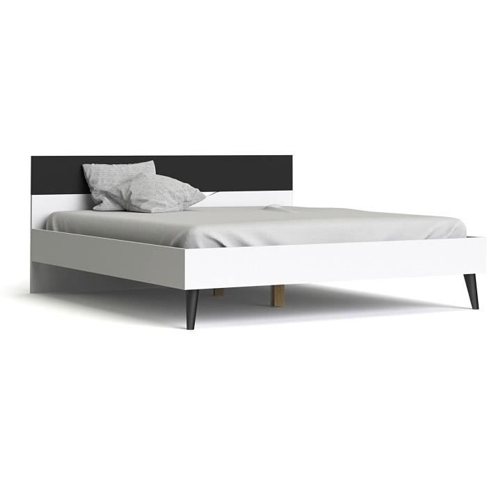 Dynamic24 Lit Double Napoli, Châlit, 180 X 200 CM Noir/Blanc ...