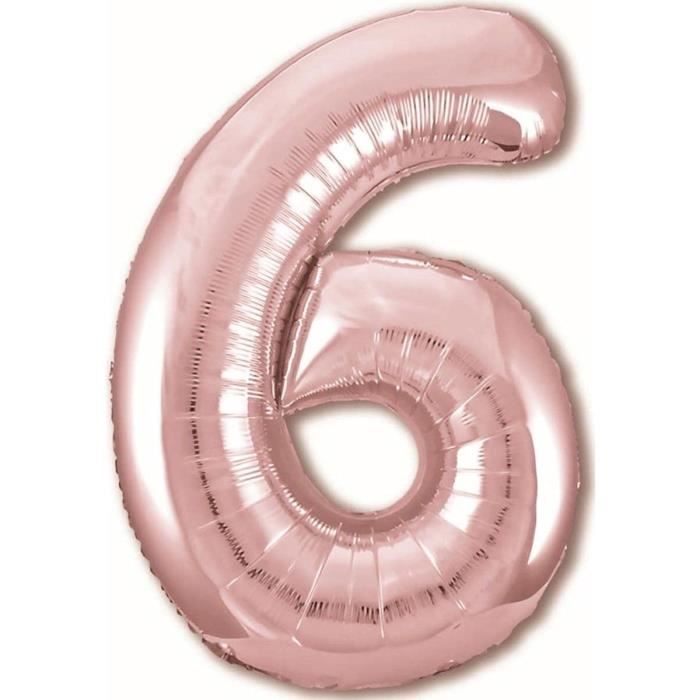 Ballon 6 Ans Anniversaire Numero 6 Rosegold Ballon Metallique Rose Or ...