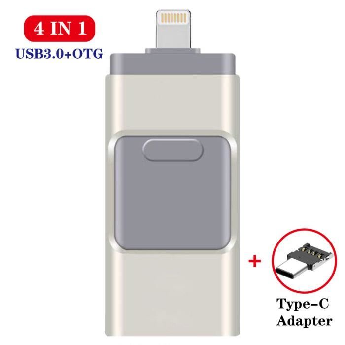 Clé USB 4 en 1 pour iPhone 12-11-6-6s-6Plus-7-7Plus-8-X - Silver send ...