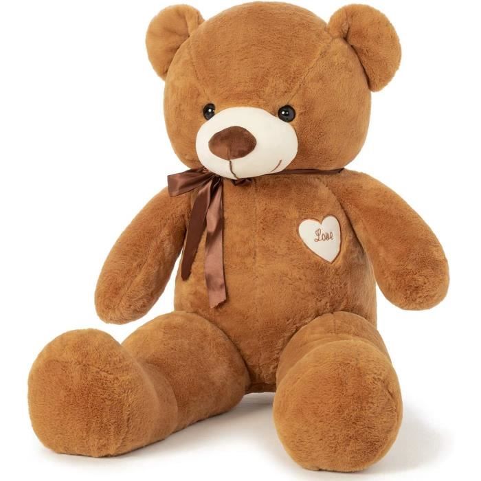 Ours En Peluche Géant Nounours Grand Doudou Teddy Doux Ours Xl 100Cm ...