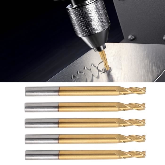 Fraise à bout plat à 3 fltes - GOTOTOP - Ti Plating Tungsten Steel ...
