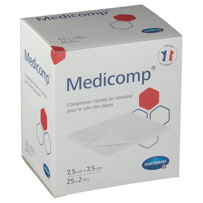 Hartmann Medicomp Compresse en Non Tissé Stérile 7,5 x 7,5cm 25 unités ...