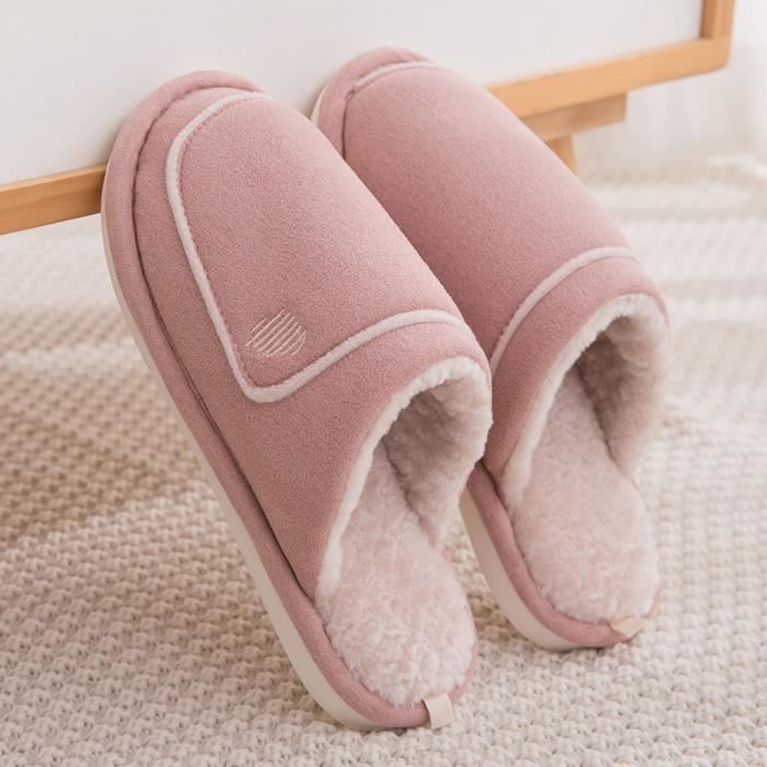 Femmes grande taille Casual Home Plus Velvet Warm Shoes Pantoufles en ...