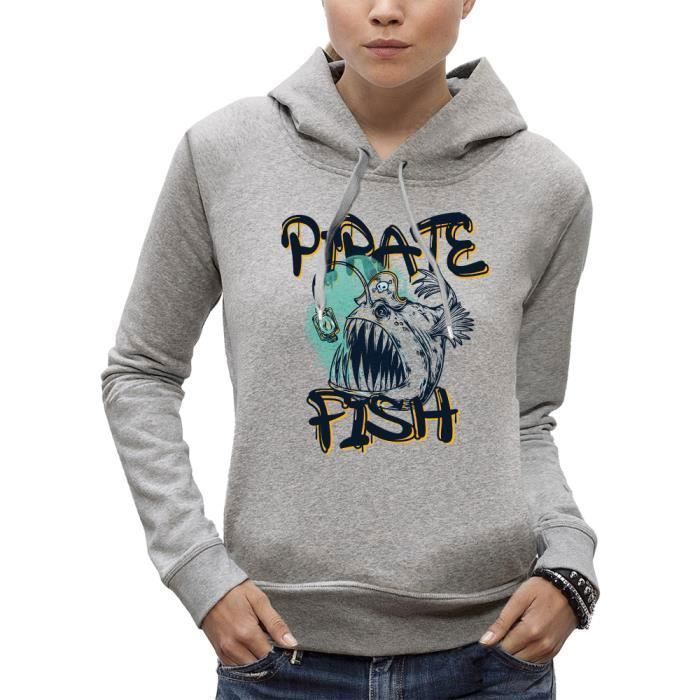 Sweat à capuche PIRATE FISH - Poisson pirate - Pêcheurs de gros ...