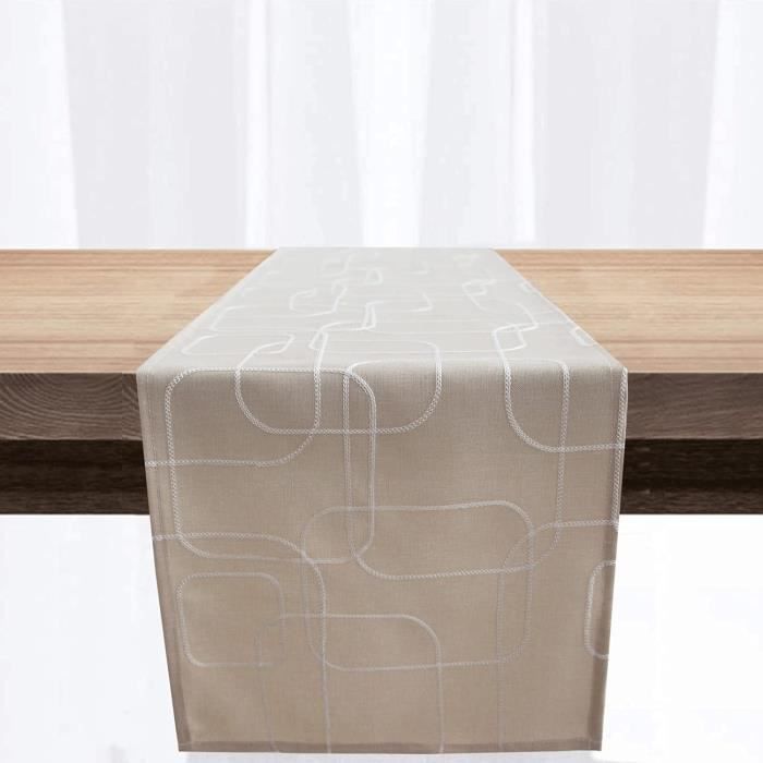 Chemin De Table En Lin, Motif Brodé À Chaîne, Utilisé Pour La ...