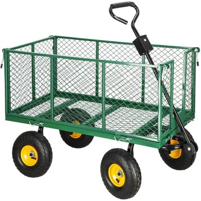 Chariot de Transport Pliable 4 Roues + bâche Amovible Max. 400kg ...