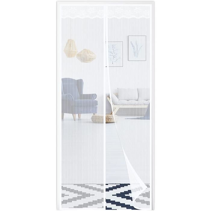 Moustiquaire de Porte Magnétique, 90 x 210CM Rideau de Porte Moustiquaire Fermeture Automatique ...