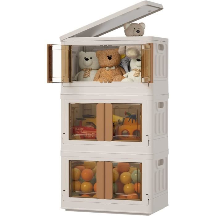 HAIXIoite rangement plastique, 32L boite de rangement Pliable caisse rangement, avec couvercle ...