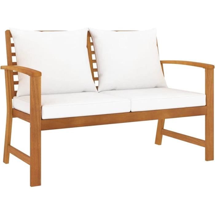 Banc de Jardin avec Coussin Canapé de Patio Banc d'Extérieur Meuble de ...