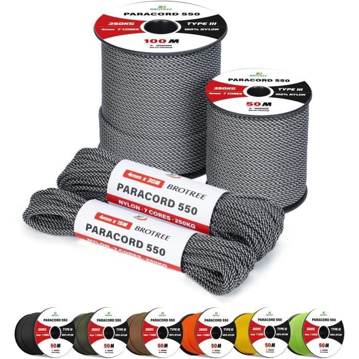 4Mm Paracorde 550 7 Brins Corde En Nylon 30M Type Iii Corde Parachute ...