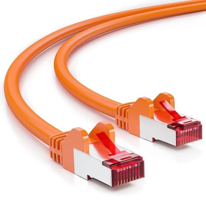 50M Cat6 Câble Réseau - Blindage Pimf S-Ftp Cat-6 Rj45 Câble Ethernet ...