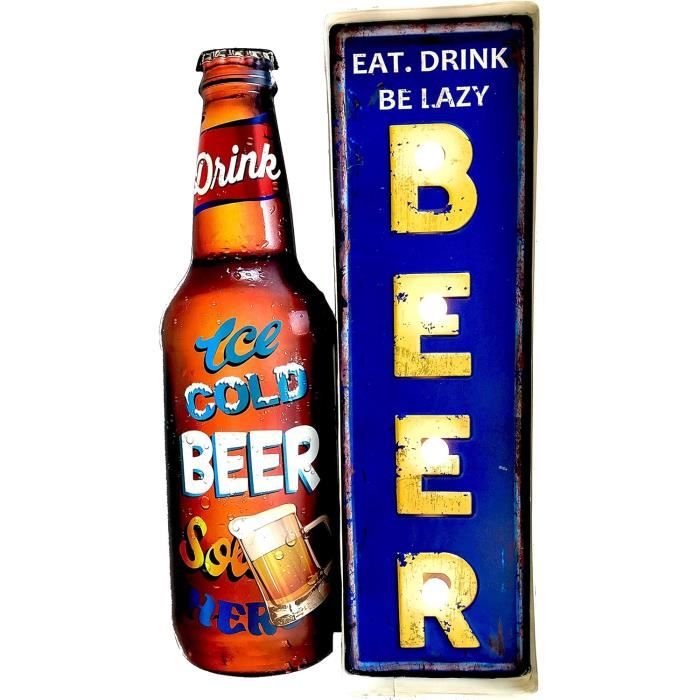 Affiche Lumineux Vintage Enseigne Métallique, Artisanat Accessoires ...