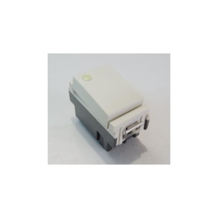 Inter Va-et-vient 1P 16AX lumineux blanc 250V 1 module VIMAR 16005.F.B ...