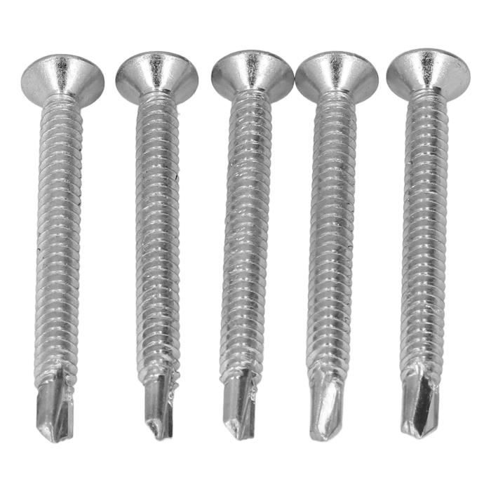 Vvikizy 50Pcs Vis Autoforeuse en Acier au Carbone Galvanisée à Croix 4 ...