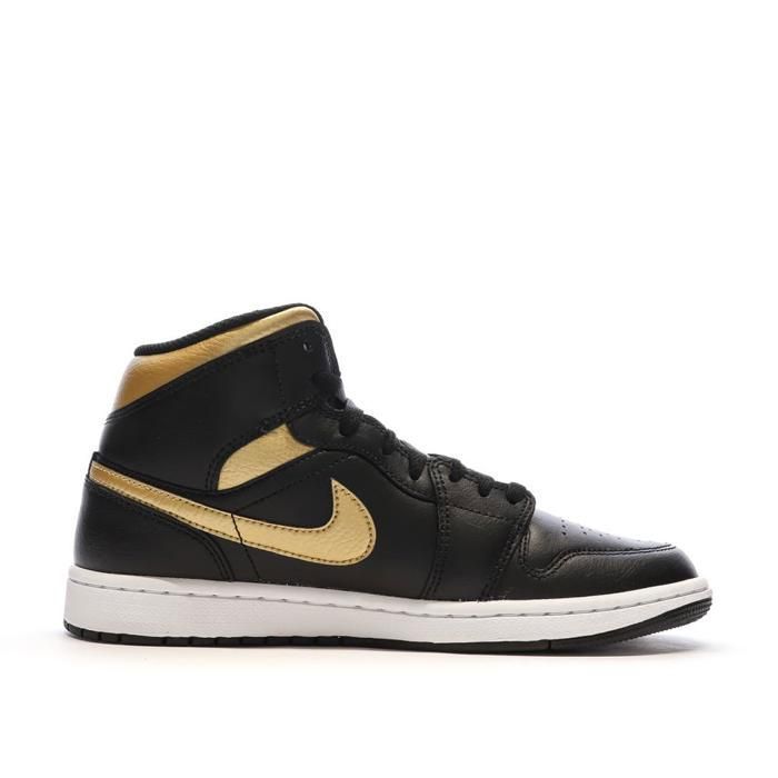 Air Jordan 1 Mid Baskets Noir/Doré Homme Nike Noir - Cdiscount Chaussures