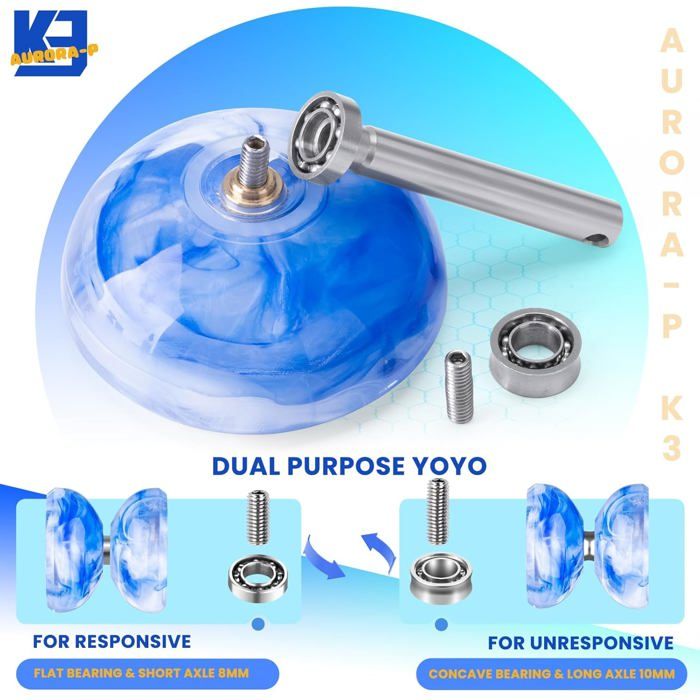 MAGICYOYO JoJo K3 Aurora-p, Yoyo professionnel pour spin, yo-yo réactif ...