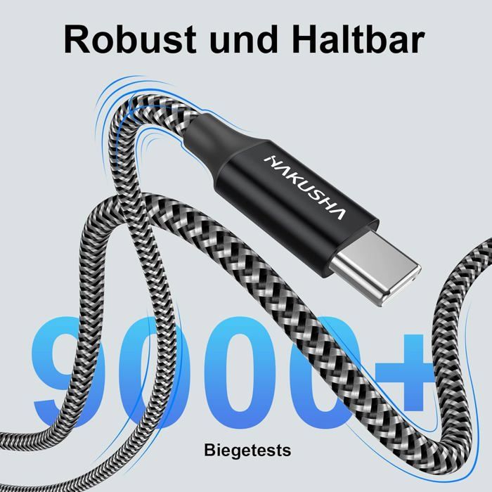 Câble USB C,[1M] Câble de charge rapide en nylon USB Type C pour ...
