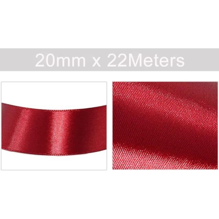 Ruban De Satin Bordeaux 20Mm X 22M, Ruban Satinée Pour Emballage Cadeau ...