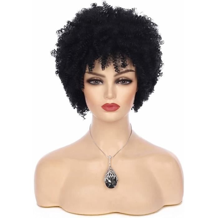 Perruque Afro Courte Bouclée Pour Femme - Noir Naturel[u4268 ...