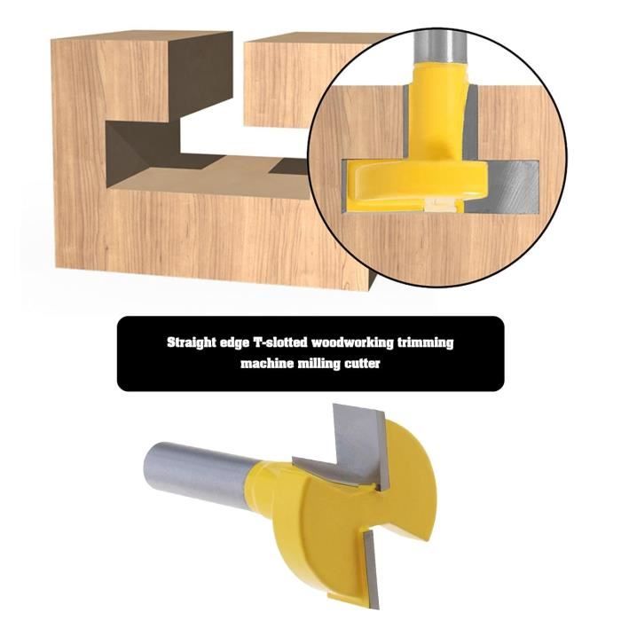 Fraise À Rainure En T Droite À Tige De 8Mm T-Track Rainurage Routeur Fraise Outils De Travail Du ...