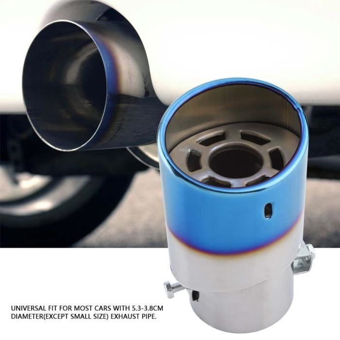 SALUTUYA Tuyau d'échappement de voiture Chrome bleu acier inoxydable ...