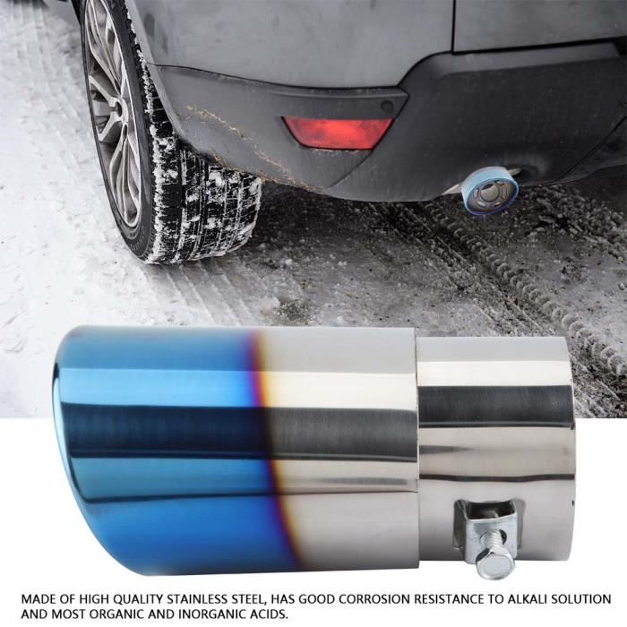 SALUTUYA Tuyau d'échappement de voiture Chrome bleu acier inoxydable ...