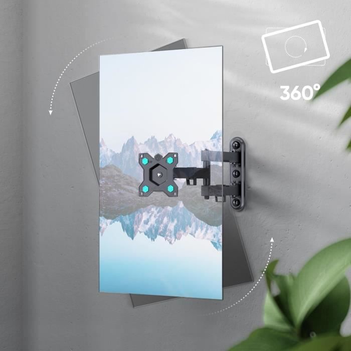 Support Tv Mural Orientable 360° Pour 10" - 35" Ecran, Fixation Murale ...