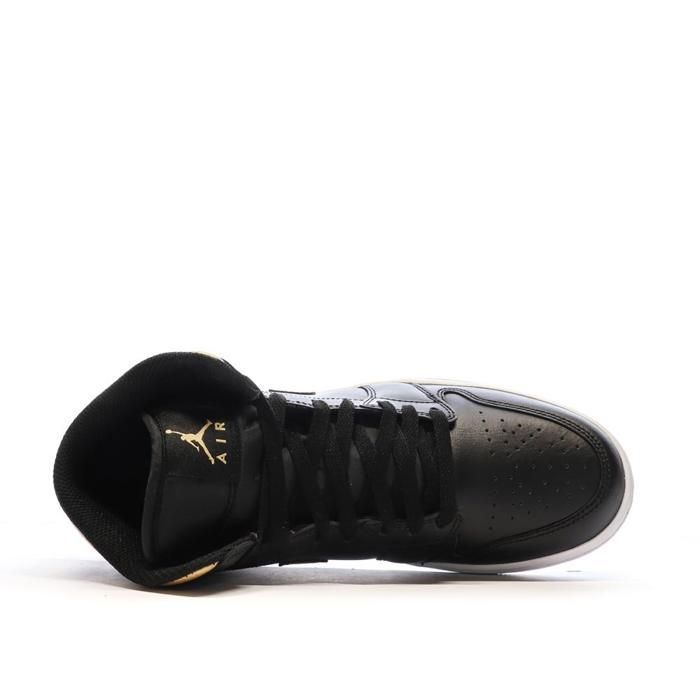 Air Jordan 1 Mid Baskets Noir/Doré Homme Nike Noir - Cdiscount Chaussures