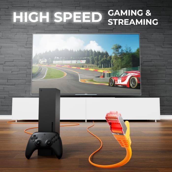 50M Cat6 Câble Réseau - Blindage Pimf S-Ftp Cat-6 Rj45 Câble Ethernet ...