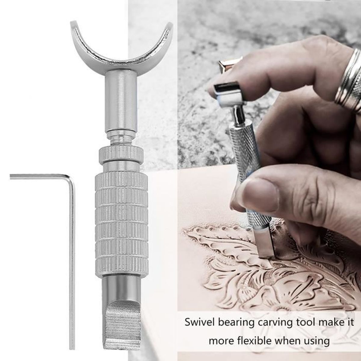 Couteau à découper en cuir, outil de soif rotatif en cuir pivotant fait ...