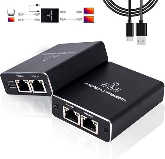 Switch Ethernet 3 Port, Switch Rj45 Splitter 1000 Mbps, Multipr ...