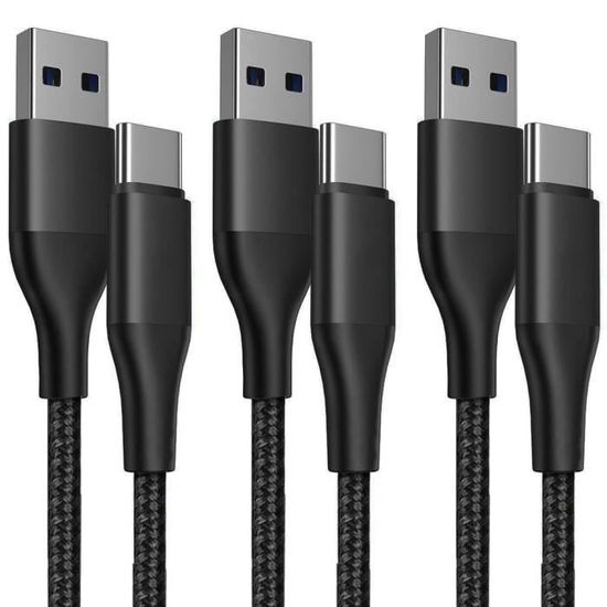 Lot de 3 Câble USB-C Rapide 3A pour Xiaomi Redmi 9 9T 10C 11A Redmi 12 ...