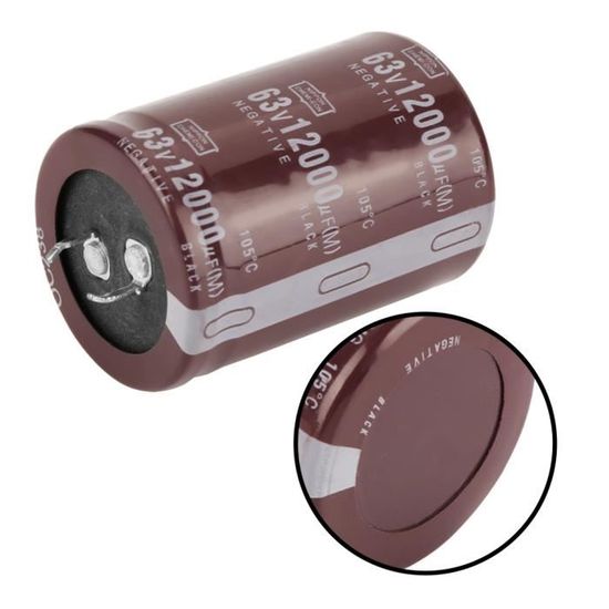 Cikonielf Condensateur de HIFI 2pcs Audio 63V 12000uf Condensateur ...