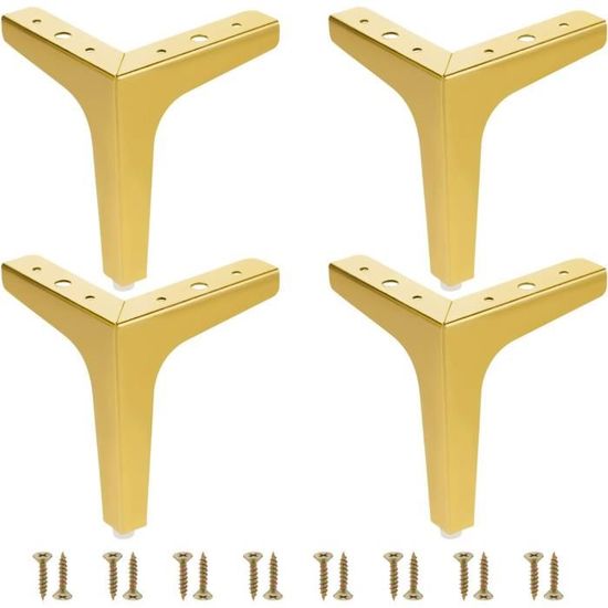 DAMILY® 4Pcs Pieds de Meuble en Métal de 10cm - Pieds de Canapé Triangulaires - Pieds pour Table ...