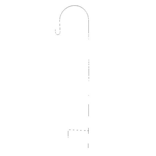 Crochet de berger en fer - Noir - Taille L - L 40 x H 179,5 cm ...