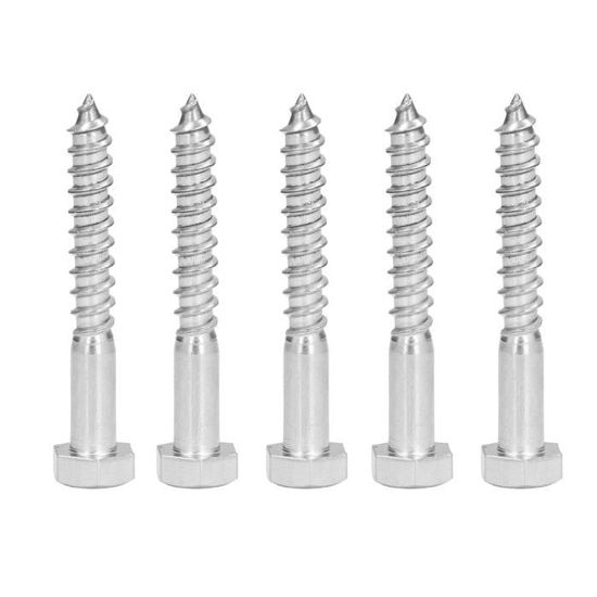 Qiilu vis à tête demi-taraudeuse Vis à tête hexagonale en bois à demi-filetage en acier ...