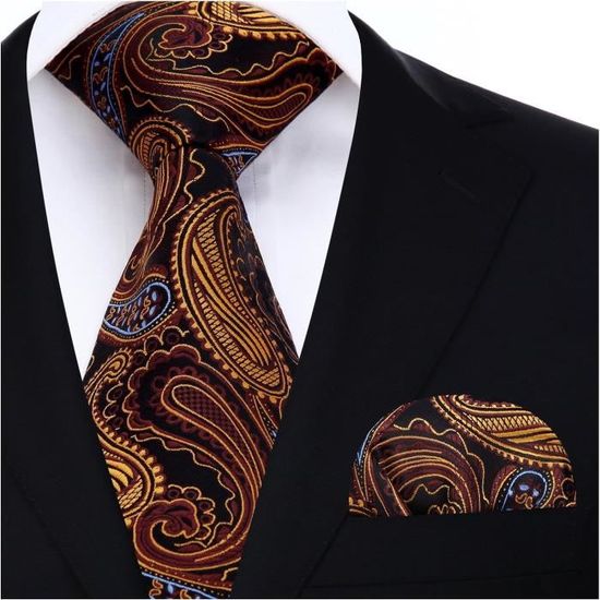 Cravate Homme Paisley Cravates En Soie Pour Hommes Mariage Cravatte Et ...
