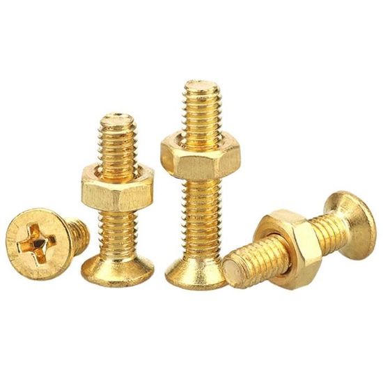 Bouoacoua Kit De Vis Et Écrous En Laiton, Kit Vis Phillips À Tête Plate ...
