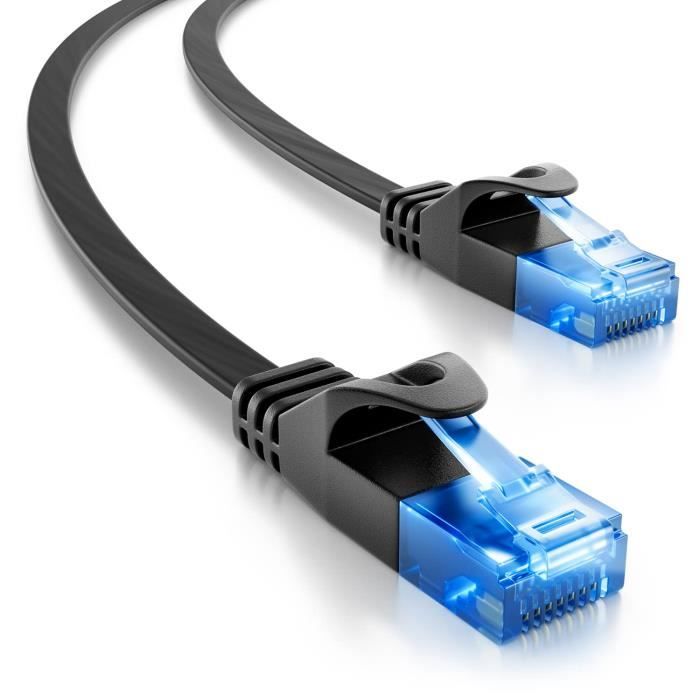 7,5m CAT6 Câble Réseau Plat 1000 Mbit Gigabit LAN - Cat 6 RJ45 Ethernet ...