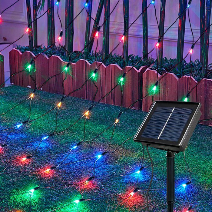 Filet Lumineux Solaire Extrieur 240LEDs 36 12M Guirlande Lumineuse de ...