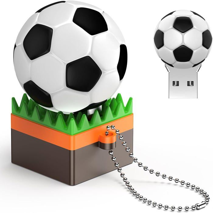16 Go Clé USB 2.0 Football Clef USB Cartoon Flash Drive Blanc Mémoire ...