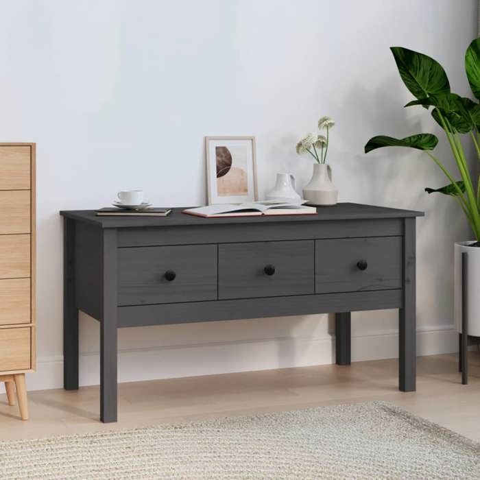 1 pc - Petite table à tiroir - VIDAXL - Table basse,Table de salon Gris ...